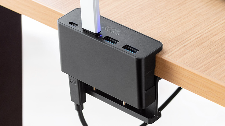 サンワダイレクト、机やモニターに取り付けられるクランプ式のUSBハブを発売 ｜デザインを深掘り MdN