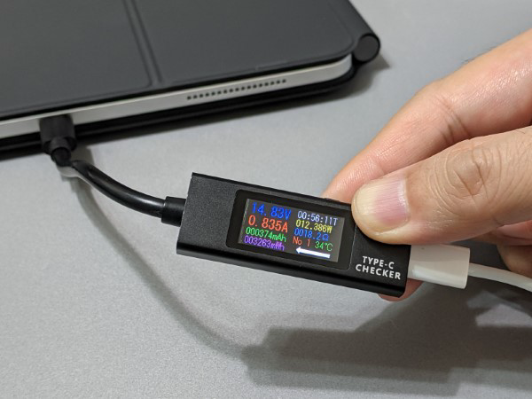 ショートケーブル直結で使いやすい、USB Type-Cでの給電状況をリアルタイムで確認できるチェッカー～ルートアール「RT-TC5VABK ...