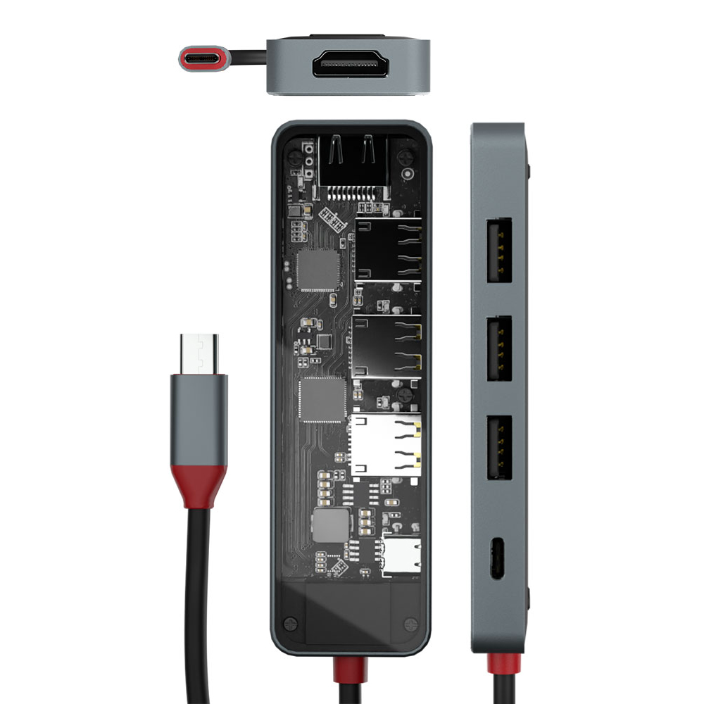 遊び心のあるデザインが魅力！ 内部基盤が見える「透ける光る」Type-Cマルチアダプタに注目 ｜デザインを深掘り MdN