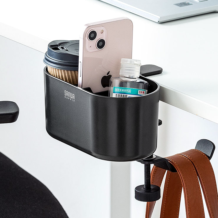 サンワサプライ、小物入れ付きバッグハンガー「200-STN070BK」を発売 ｜デザインを深掘り MdN